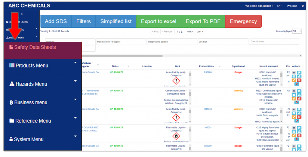 SDS Management Software
